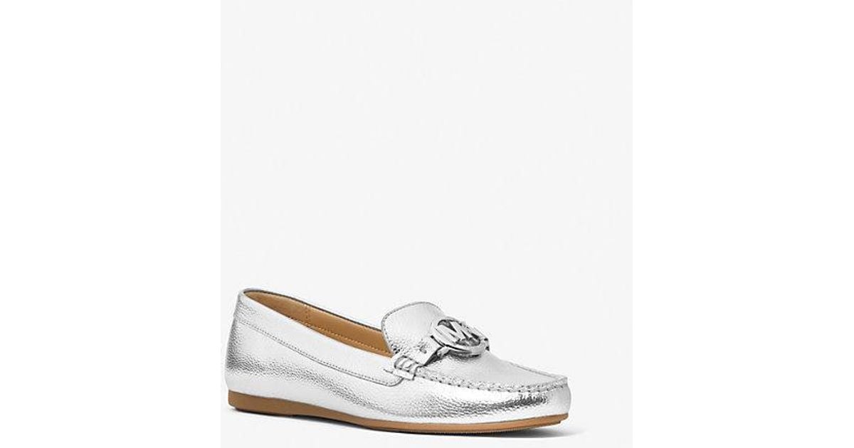Michael Kors Fulton Metallic Moccasin in White | Lyst