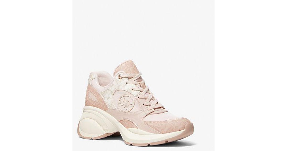 Michael Kors Zuma Two-tone Empire Signature Logo And Mesh Trainer in ...