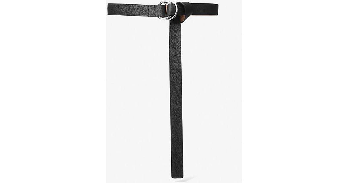 Michael Kors Pebbled Leather Double Ring Belt in Black for Men | Lyst