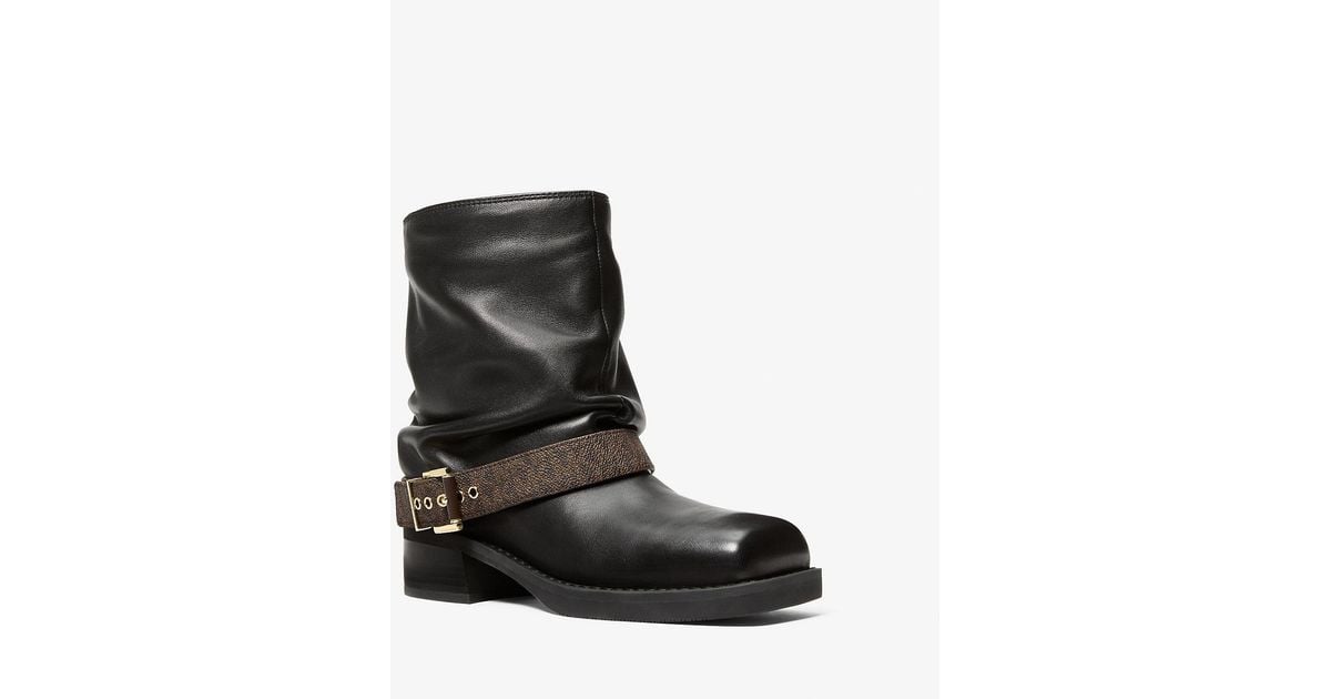 MICHAEL Michael Kors Mk Colby Leather And Signature Logo Ankle Boot in ...