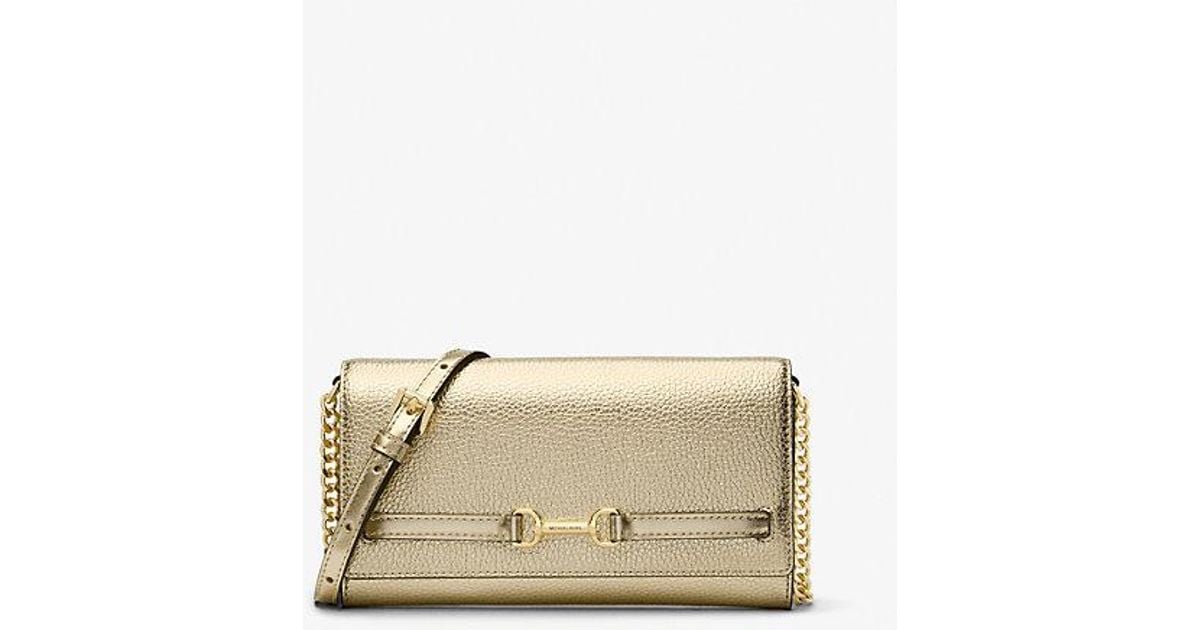 Michael Kors Carson Large Metallic Pebbled Leather Convertible ...