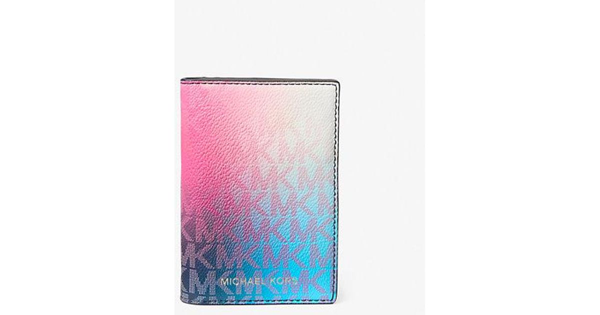 Michael Kors Cooper Ombré Signature Logo Folding Card Case in Pink for ...