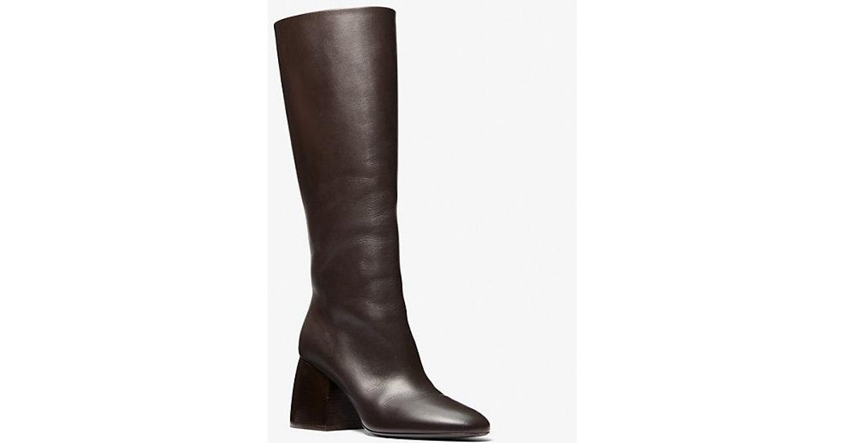 Michael Kors Kaitlin Leather Riding Boot in Brown | Lyst