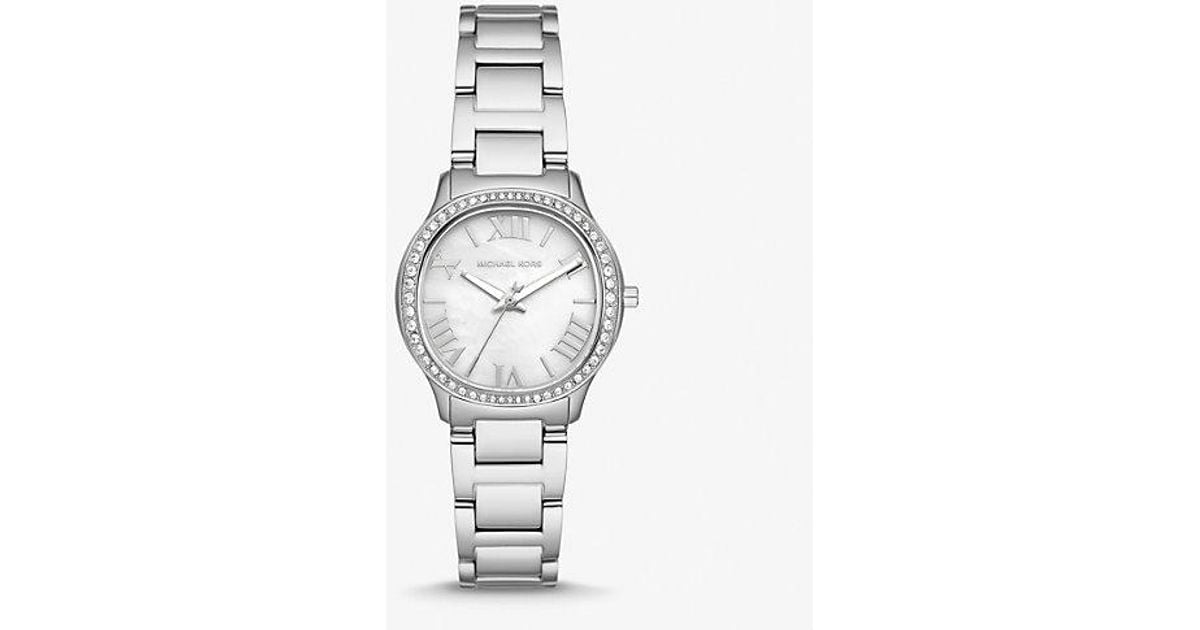 Michael Kors Mk Mini Sage Pavé-Tone Watch in White | Lyst