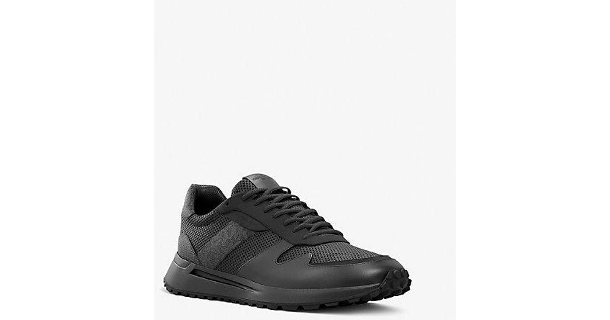 Michael Kors Dax Signature Logo And Mesh Trainer in Black for Men | Lyst