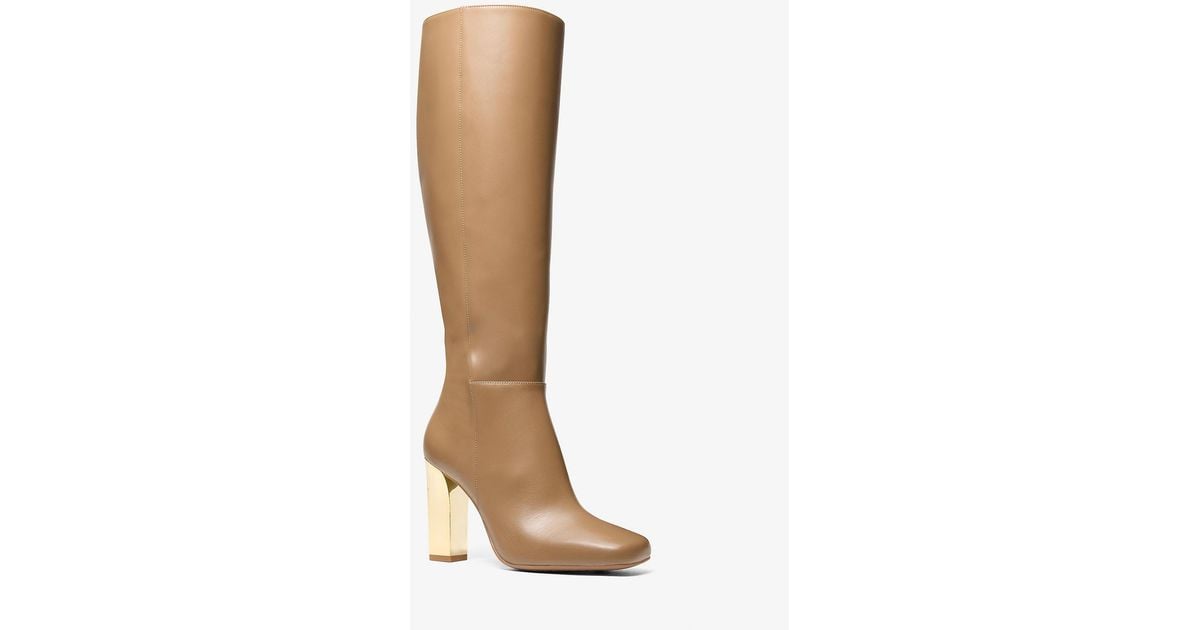 MICHAEL Michael Kors Mk Matilda Leather Boot in White | Lyst UK