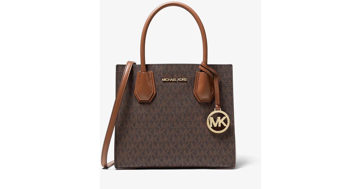 Michael Kors Outlet Mk Mercer Medium Logo And Leather Accordion ...