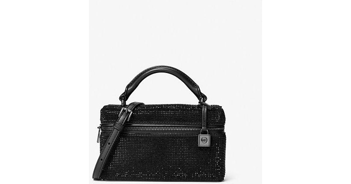 MICHAEL Michael Kors Jana Extra-Small Embellished Suede Convertible Crossbody Bag in Black | Lyst