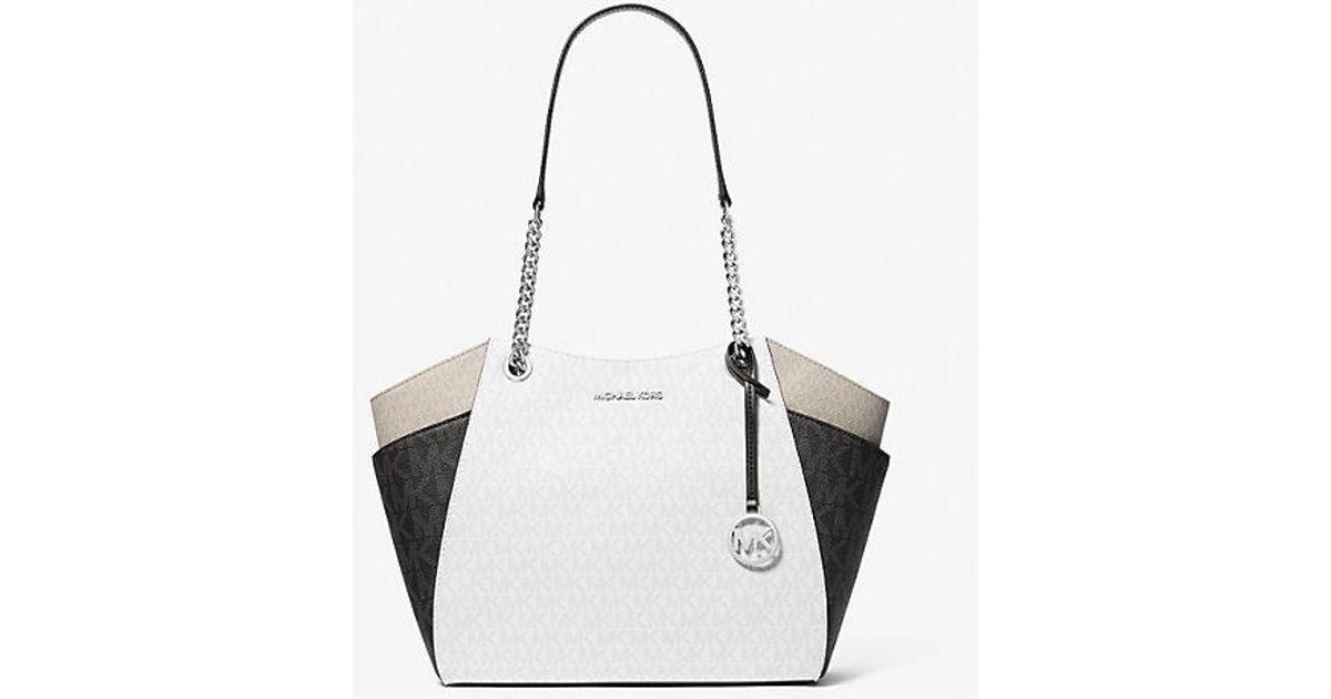 Michael Kors Jet Set Large Color-Block Signature Logo Shoulder Bag in ...