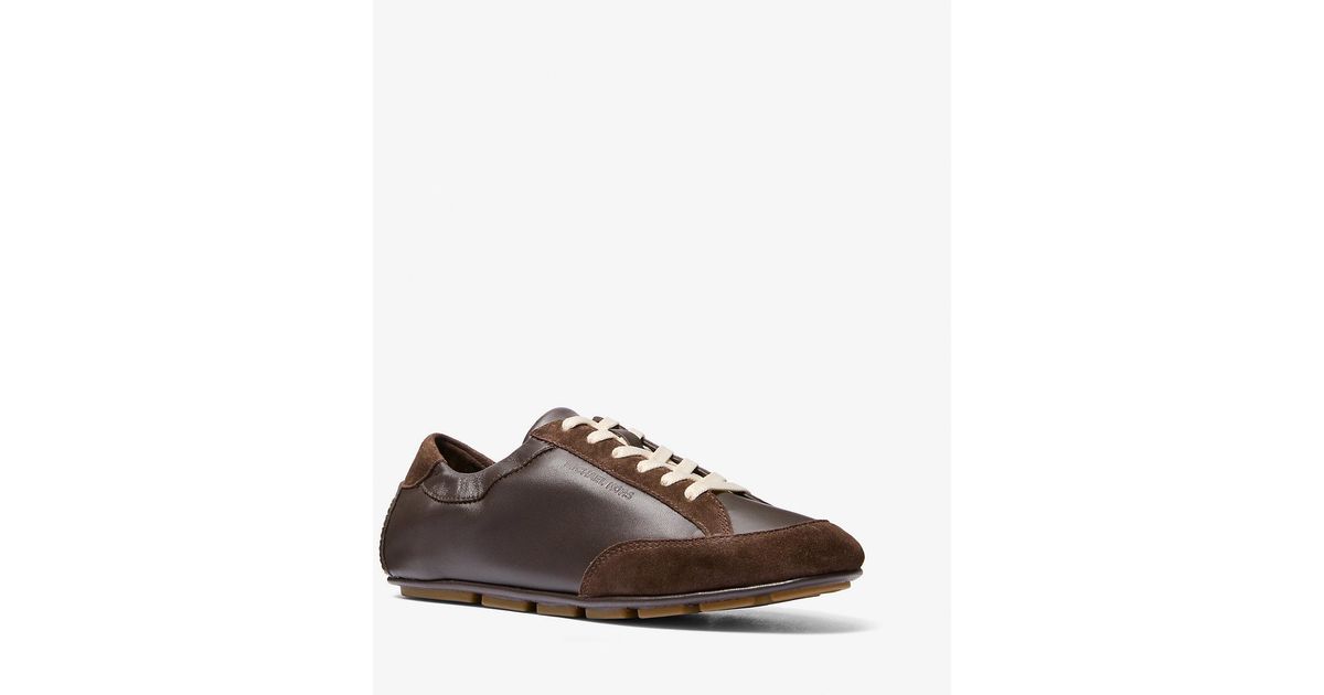 MICHAEL Michael Kors Mk Susie Leather Trainer in Brown | Lyst UK