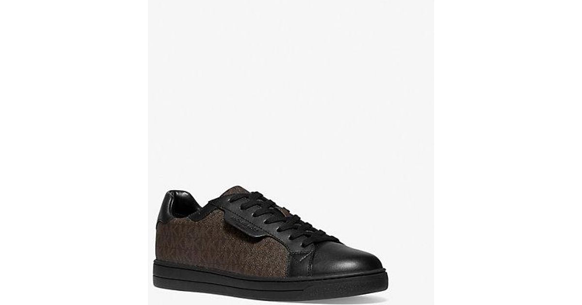 Michael Kors Keating Logo And Leather Sneaker in Black for Men | Lyst UK