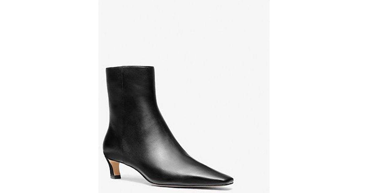 MICHAEL Michael Kors Cosmo Leather Kitten Boot in White | Lyst