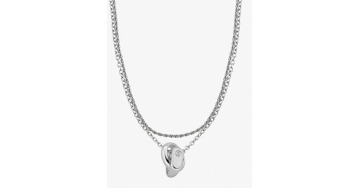 Michael Kors Double Layered Intertwined Necklace in Metallic | Lyst