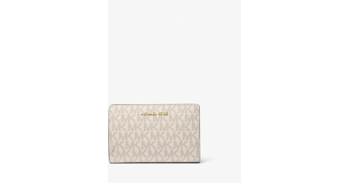 Michael Kors Mk Empire Medium Signature Logo Wallet in Natural | Lyst UK