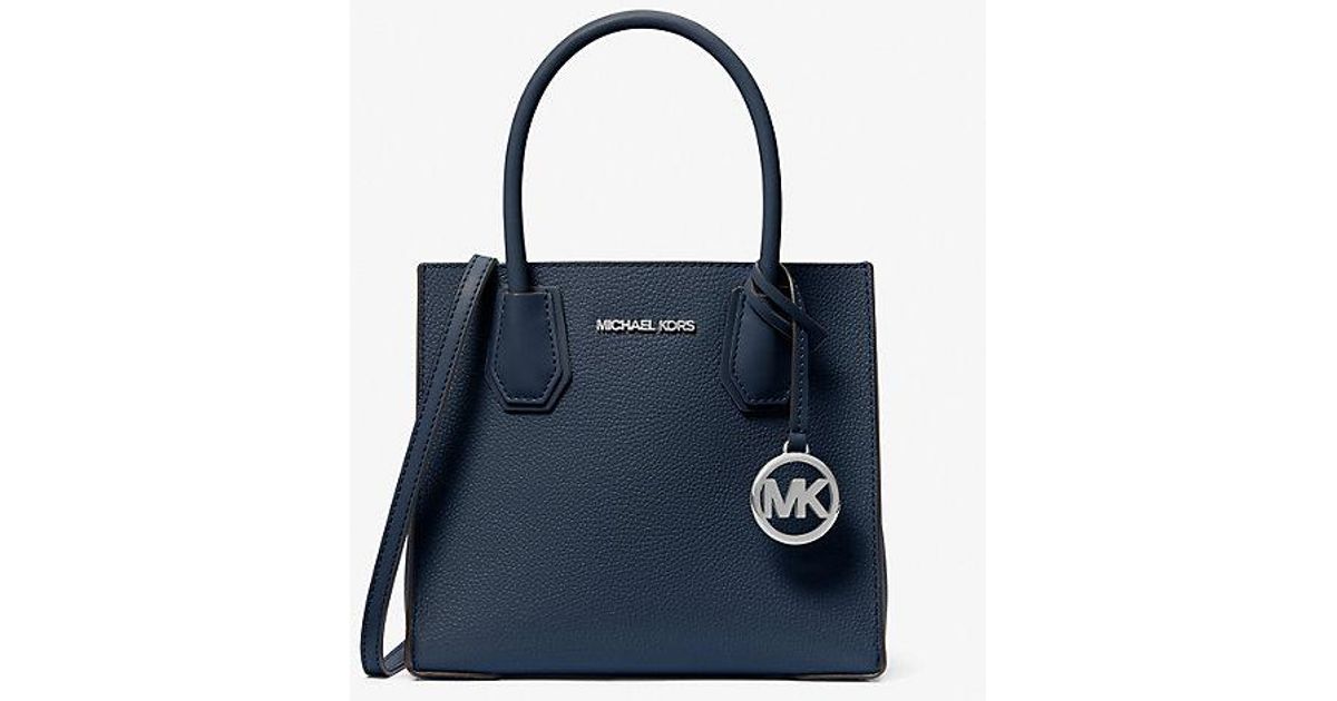 Michael Kors Mercer Medium Pebbled Leather Crossbody Bag in Blue | Lyst