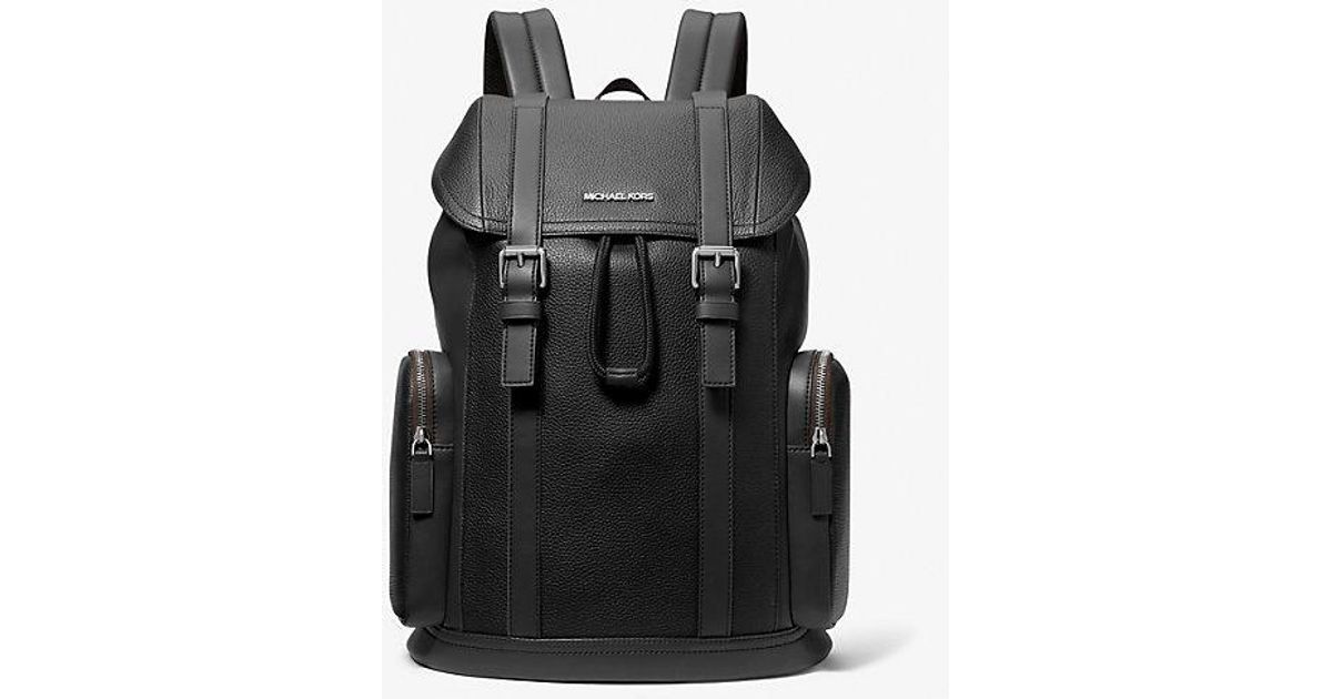 Michael Kors Cooper Pebbled Leather Backpack in Black for Men | Lyst