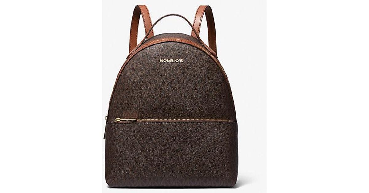 Michael Kors Sheila Medium Logo Backpack in Brown | Lyst