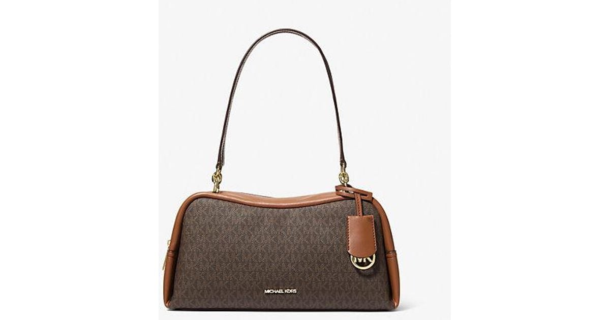 Michael Kors Cecily Medium Signature Logo Shoulder Bag in Brown | Lyst
