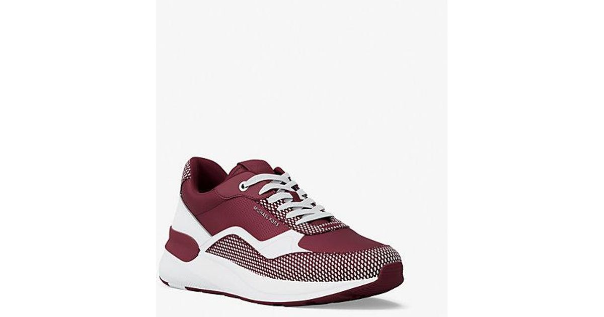 Michael Kors Mk Trevor Mixed-Media Trainer in Purple for Men | Lyst