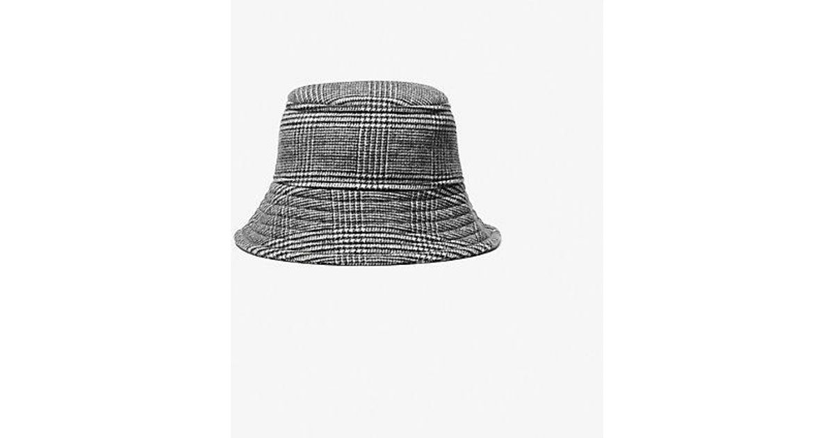 Michael Kors Glen Plaid Bucket Hat in Gray for Men | Lyst
