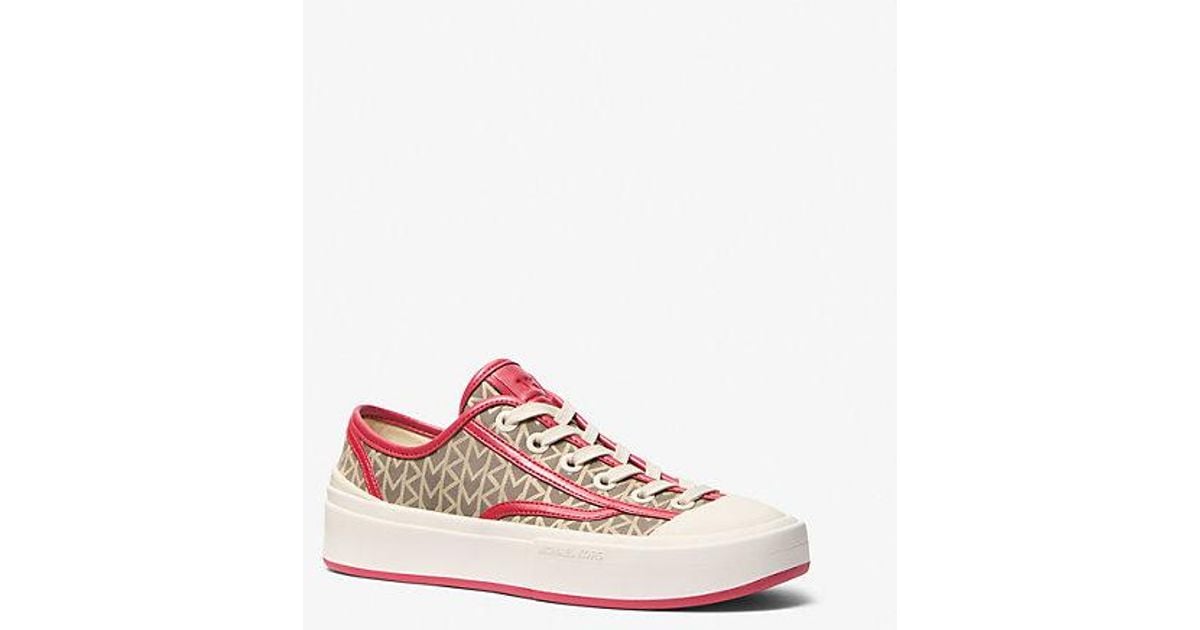 MICHAEL Michael Kors Jude Mk2000 Logo Jacquard Trainers in Pink | Lyst