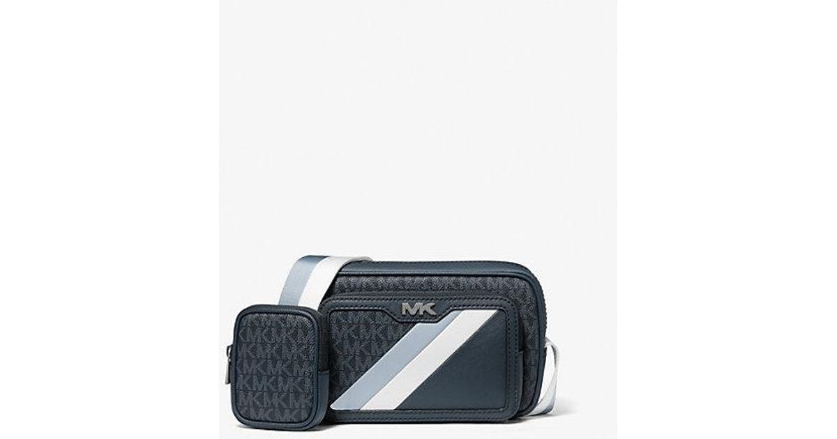 Michael Kors Rivington Striped Logo Camera Bag in Blue for Men | Lyst