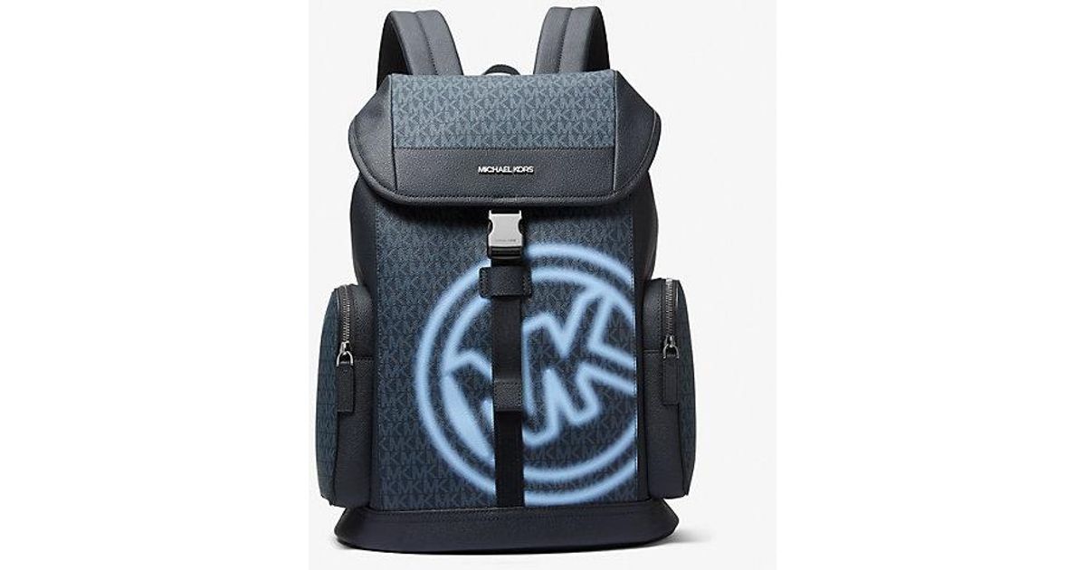Michael Kors Cooper Embellished Signature Logo City Backpack in Blue ...