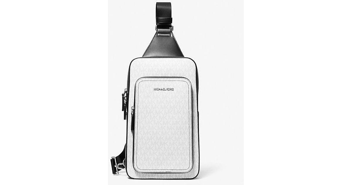 Michael Kors Cooper Commuter Logo Sling Pack In Gray For Men Lyst