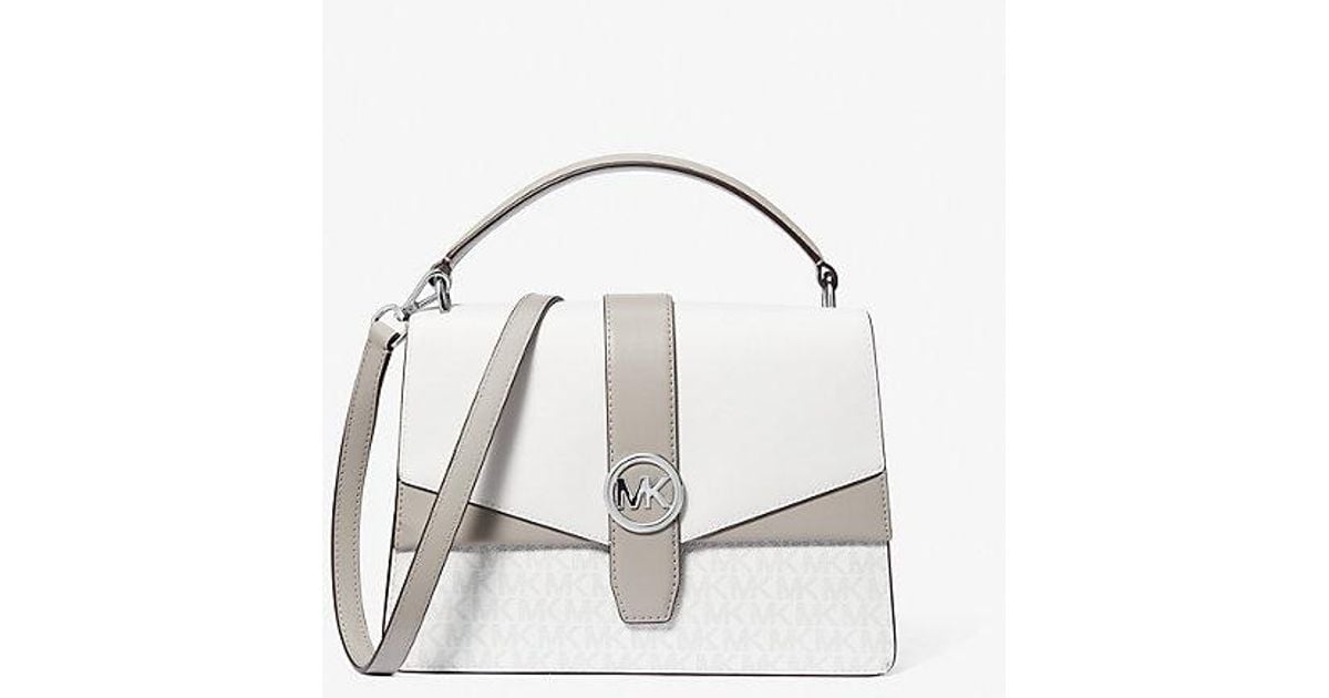 Michael Kors Greenwich Medium Color-Block And Signature Logo Satchel in ...