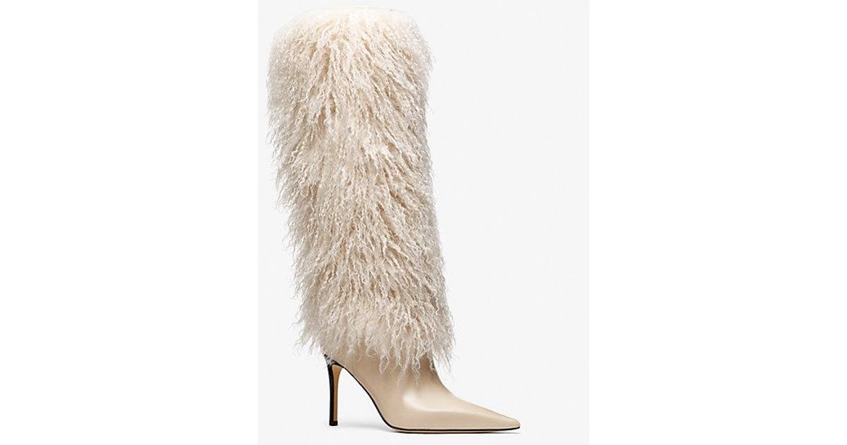 Michael Kors Dawn Faux Shearling Boot in Natural | Lyst