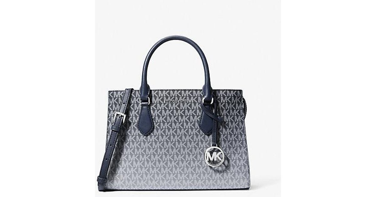 Michael Kors Sheila Medium Ombré Signature Logo Satchel in Blue | Lyst