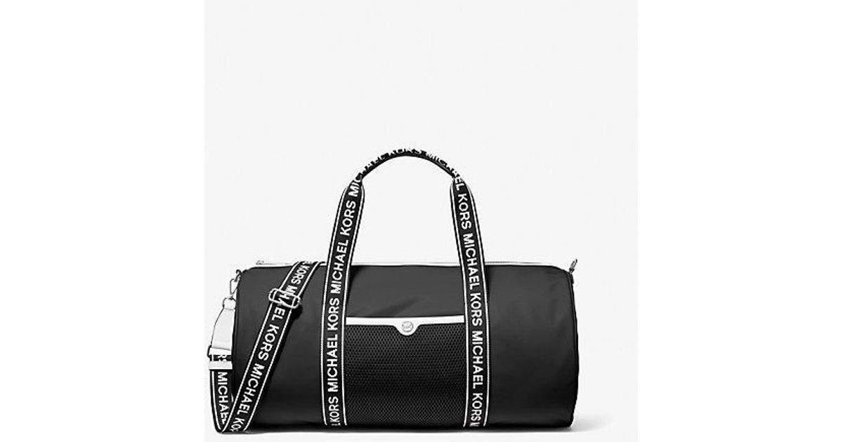 Michael Kors Jet Set Large Nylon Duffel Bag in Black | Lyst