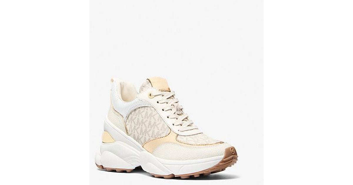 Michael Kors Katrina Signature Logo And Metallic Lizard Embossed ...