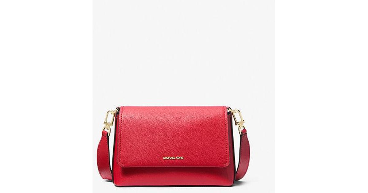 Michael Kors Nessa Small Leather Crossbody Bag in Red | Lyst