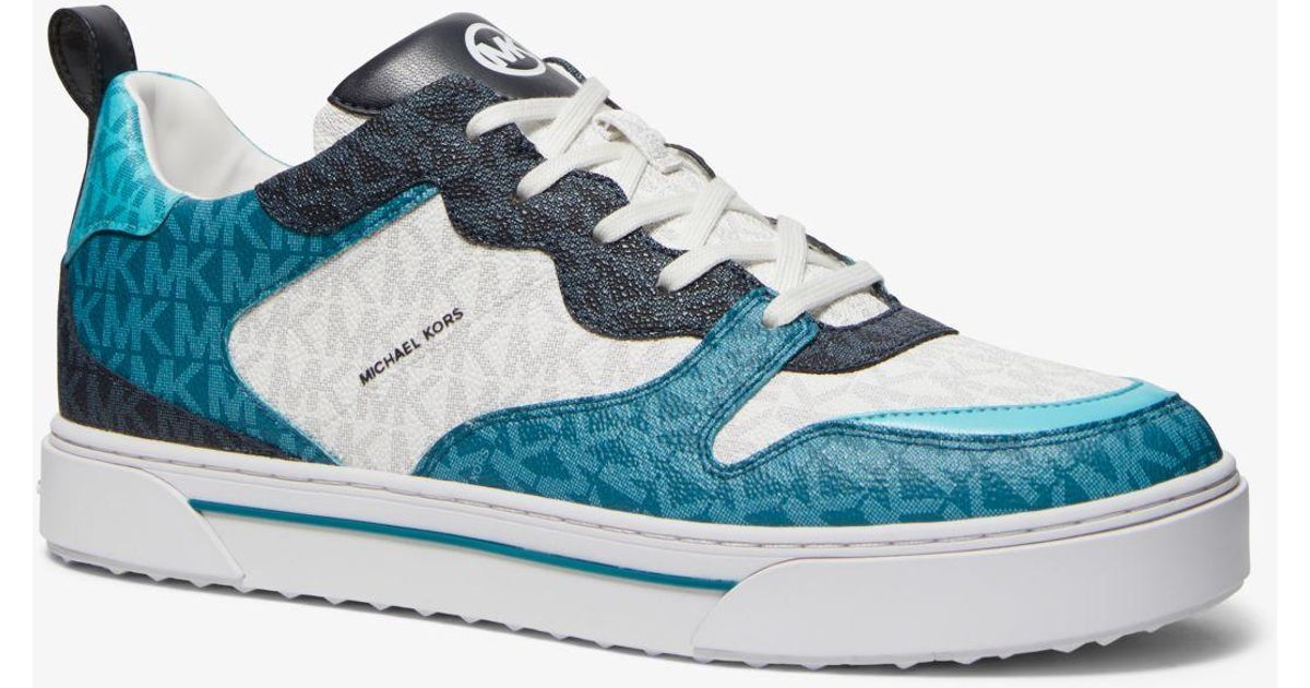 Michael Kors Baxter Color-blocked Logo Sneaker in Blue for Men | Lyst