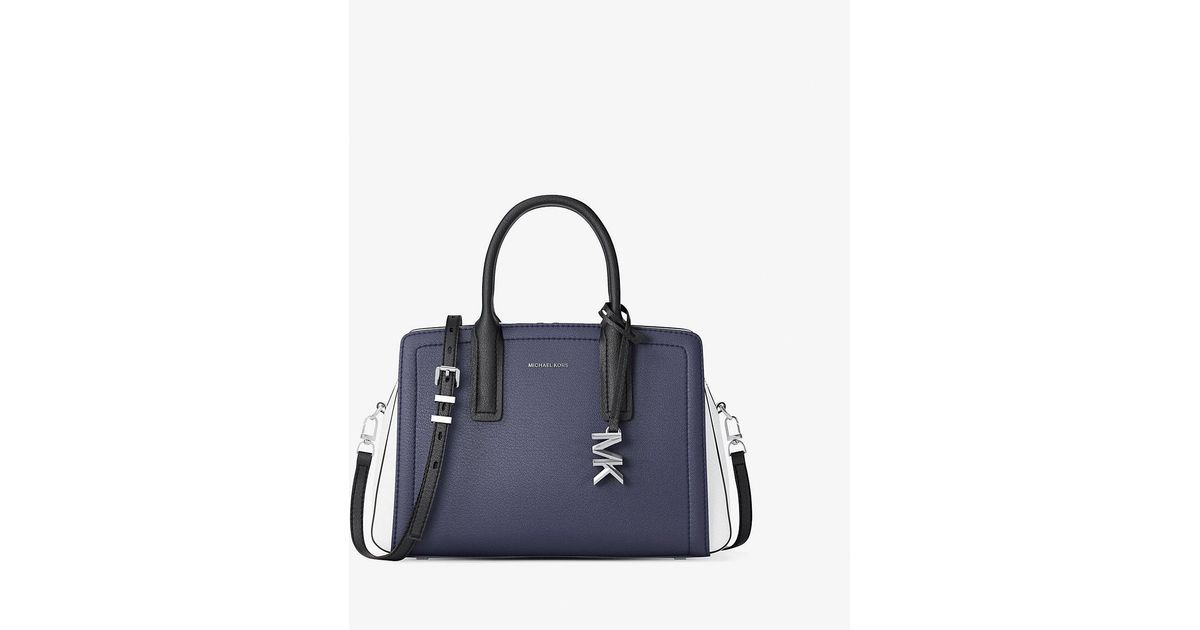 MICHAEL Michael Kors Mk Laila Small Color-Block Leather Satchel in Blue ...