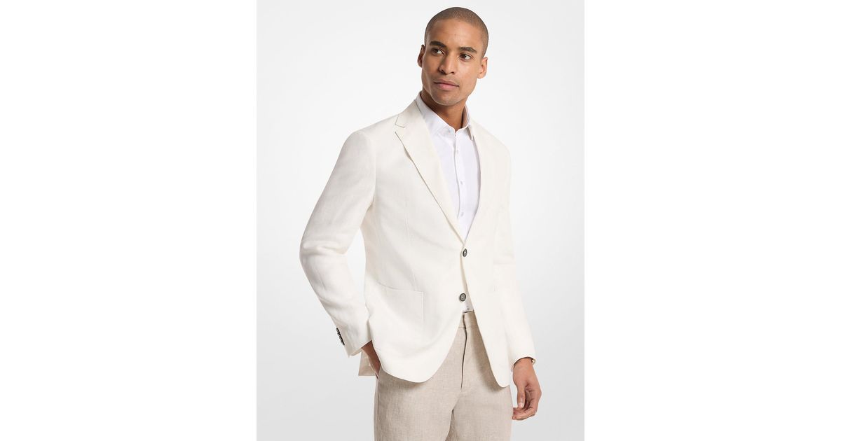 Michael Kors Mk Linen Blazer in Natural for Men | Lyst UK