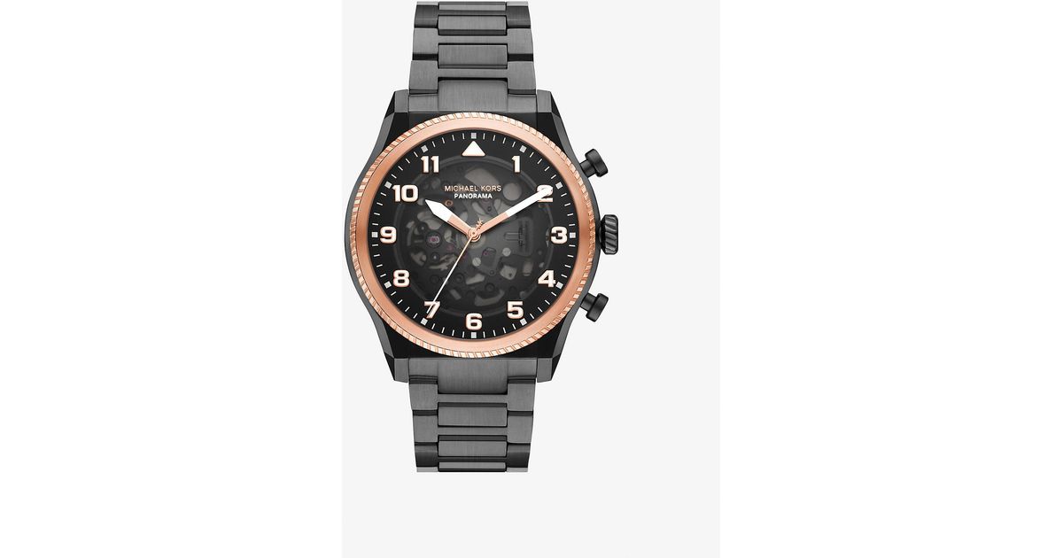 Michael Kors Mk Oversized Panorama Two-Tone Watch in Grey for Men | Lyst UK