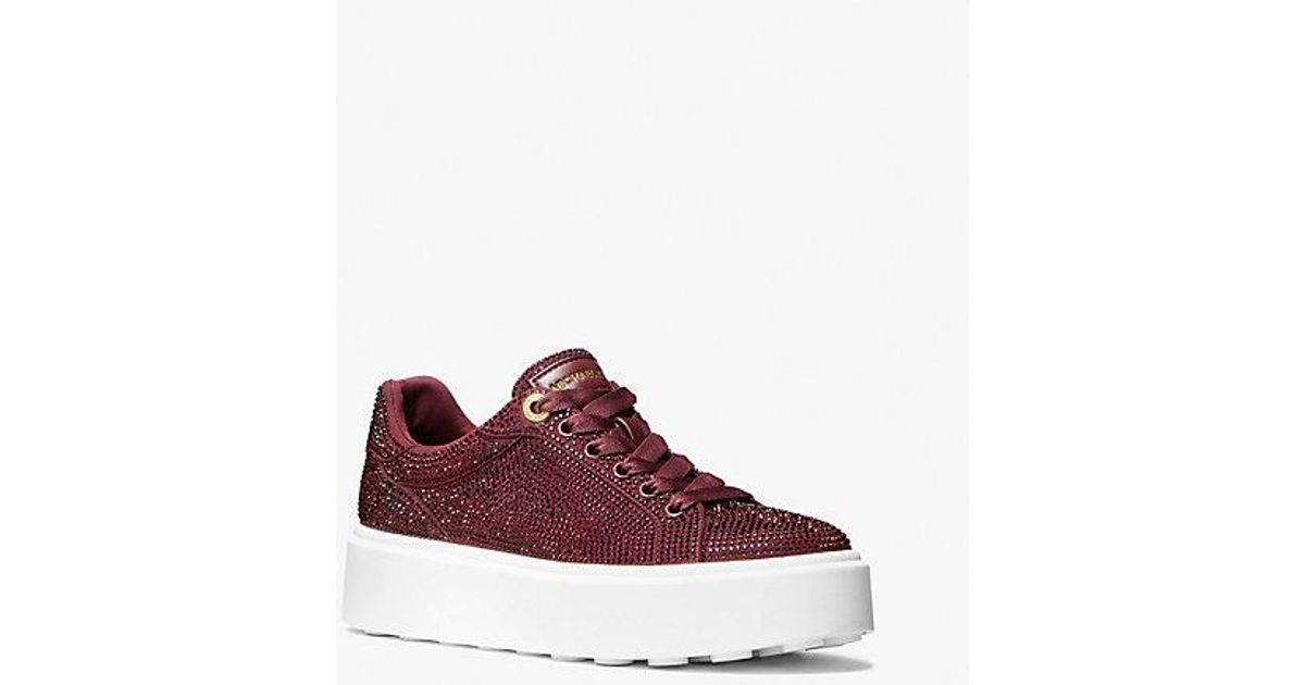Michael Kors Romey Embellished Platform Sneaker in Purple | Lyst