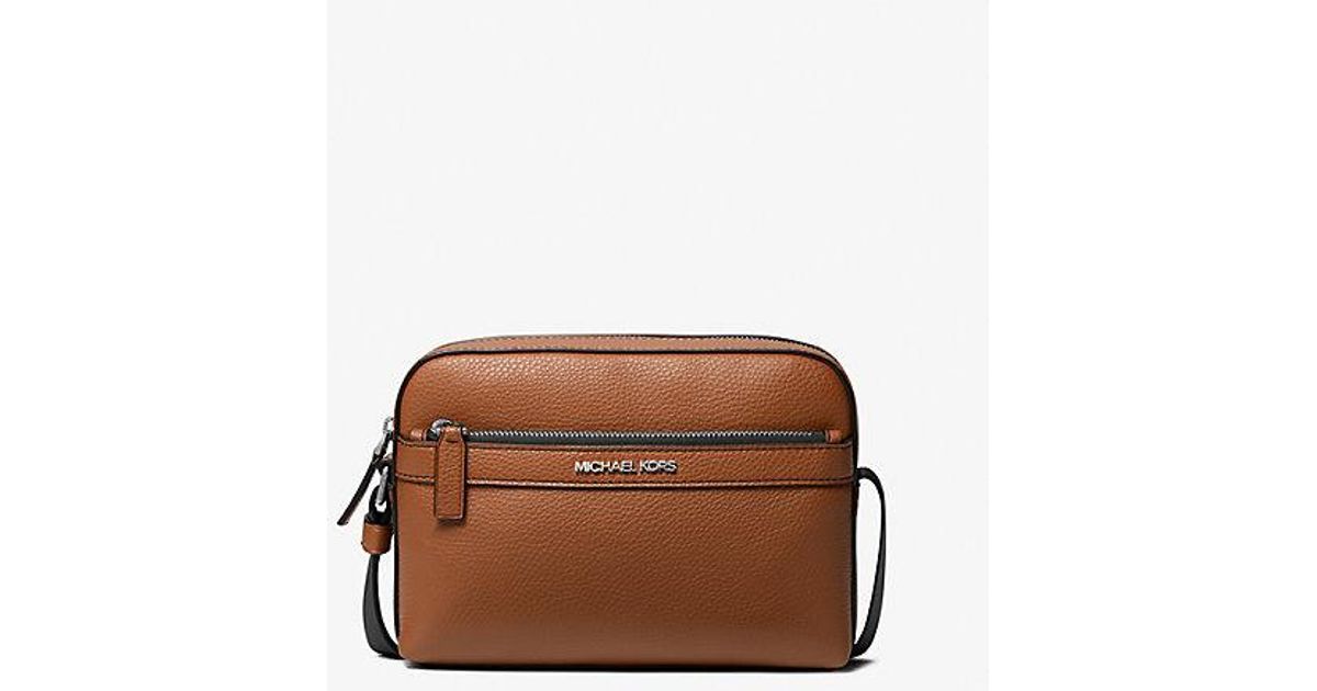 Michael Kors Cooper Pebbled Leather Camera Bag in Brown for Men | Lyst