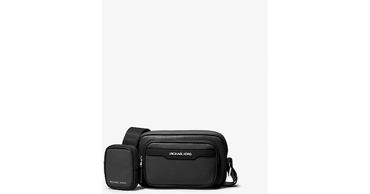 Michael Kors Cooper Pebbled Leather Camera Bag in Black for Men | Lyst