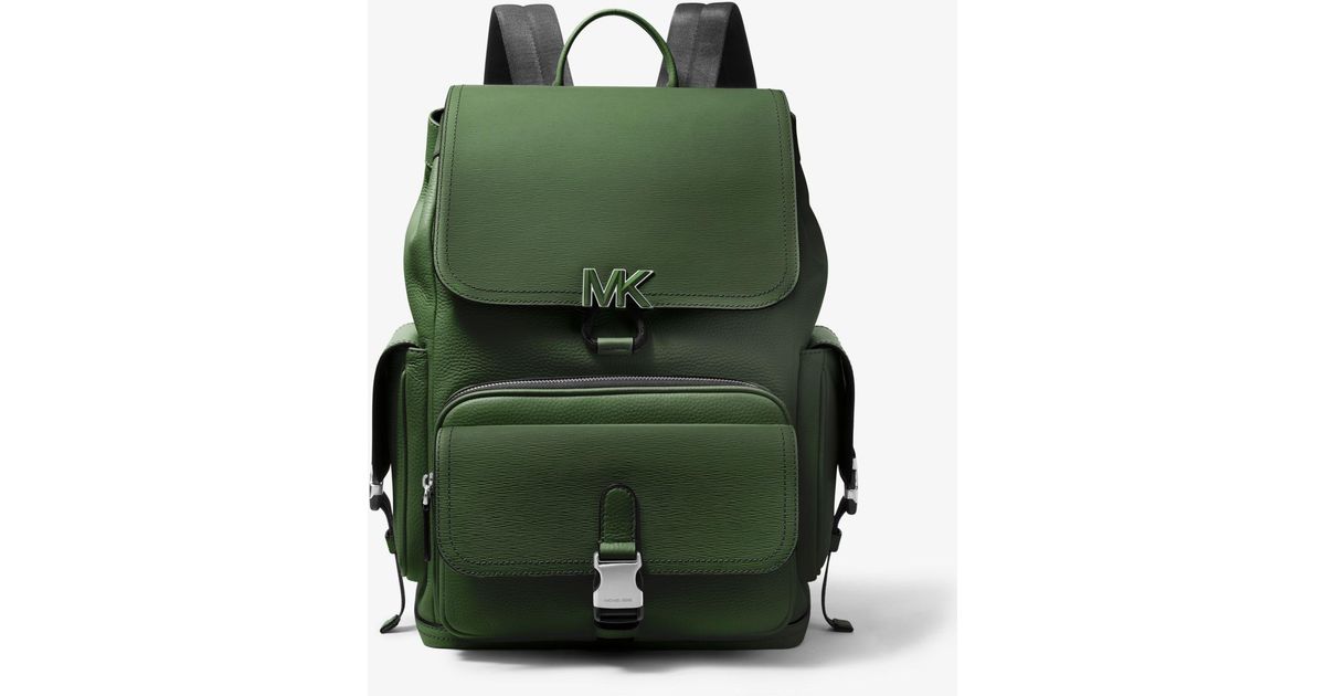 Michael Kors Hudson Leather Backpack in Green for Men | Lyst UK