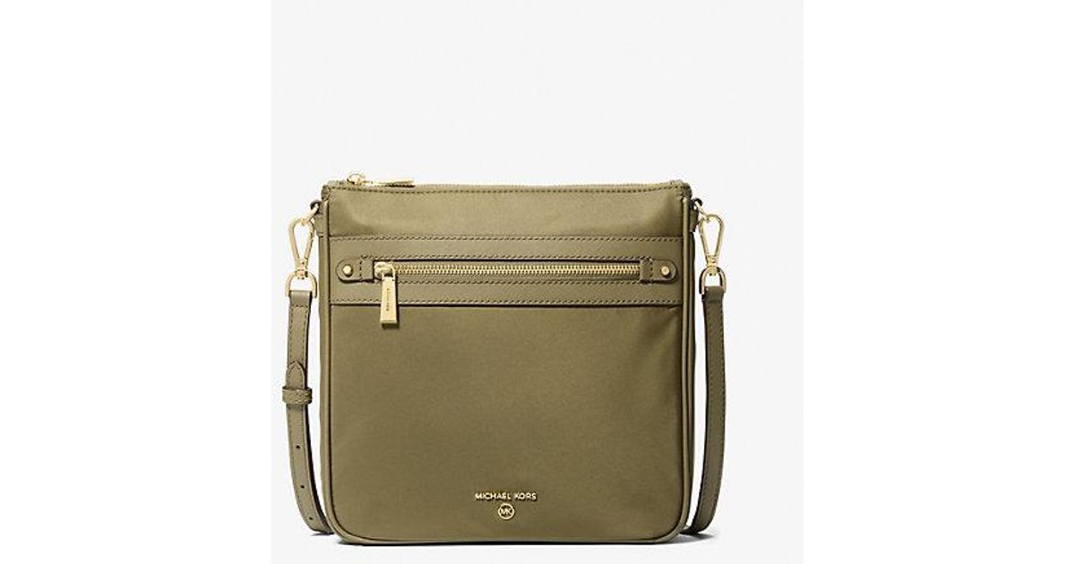 Michael Kors Jet Set Large Nylon Gabardine Messenger Bag in Green | Lyst
