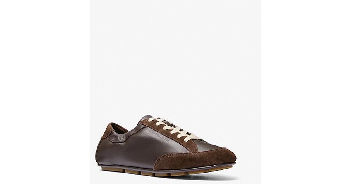MICHAEL Michael Kors Mk Susie Leather Trainer in Brown | Lyst