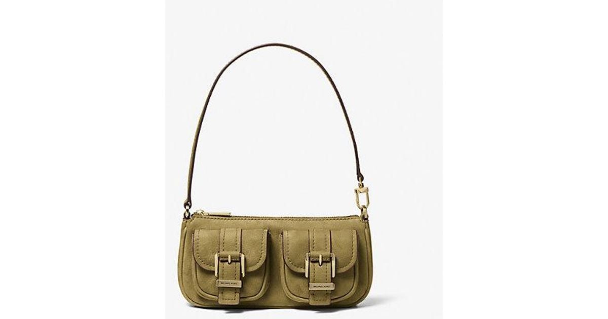 Michael Kors Zoe Small Suede Convertible Pochette in Metallic | Lyst