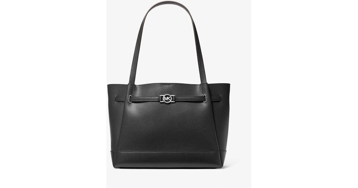 Michael Kors Outlet Mk Reed Large Pebbled Leather Belted Tote Bag in ...