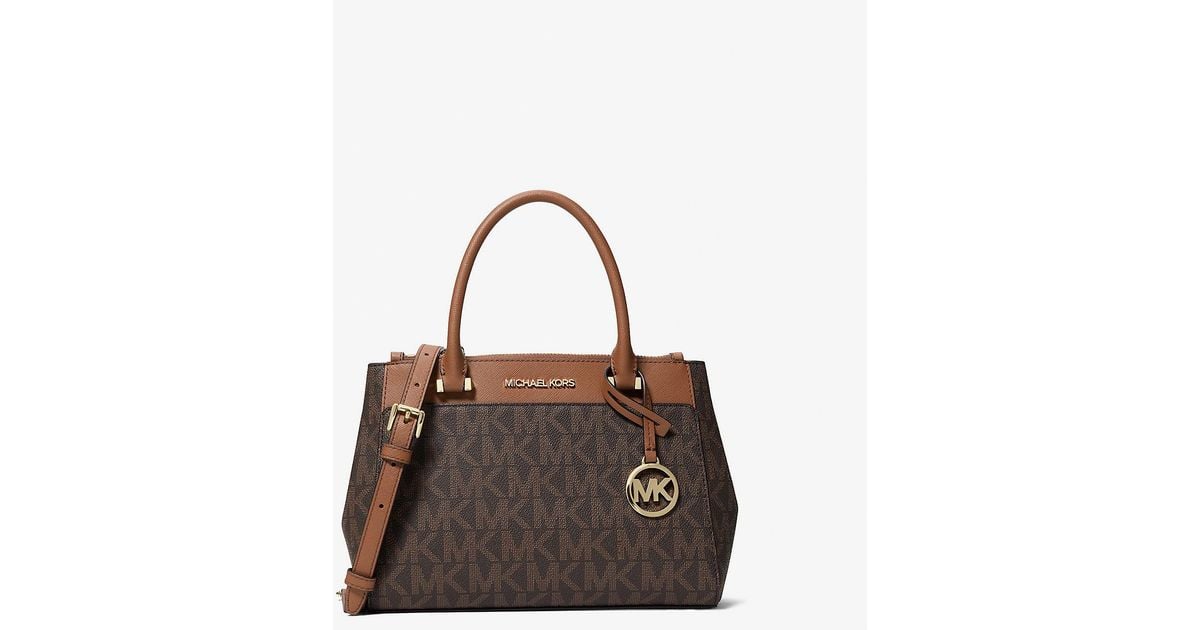 Michael Kors Outlet Mk Gibson Small Signature Logo Satchel in Brown ...