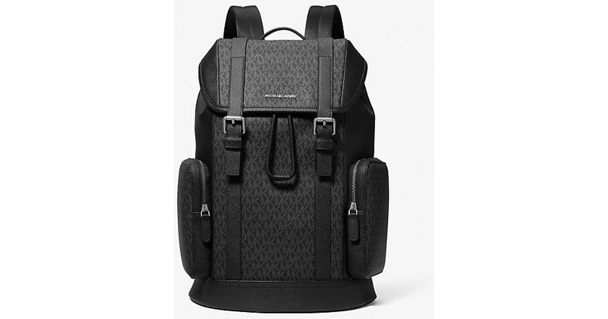 Michael Kors Hudson Signature Logo Backpack in Black for Men | Lyst