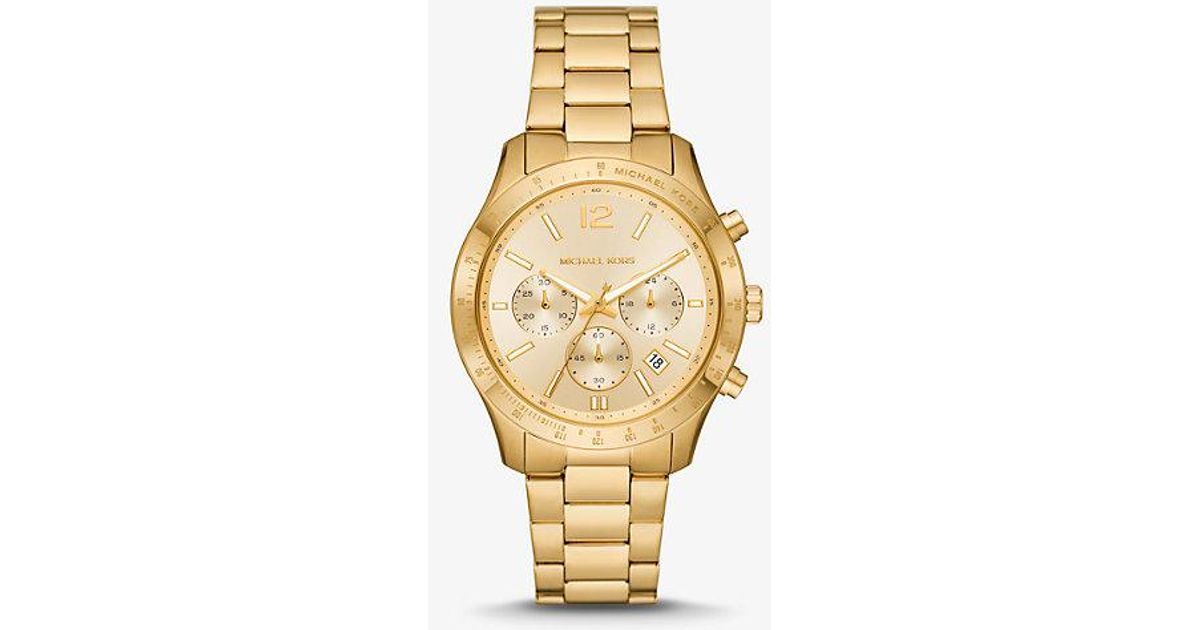 Michael Kors Oversized Berkley Gold-tone Watch in Metallic | Lyst