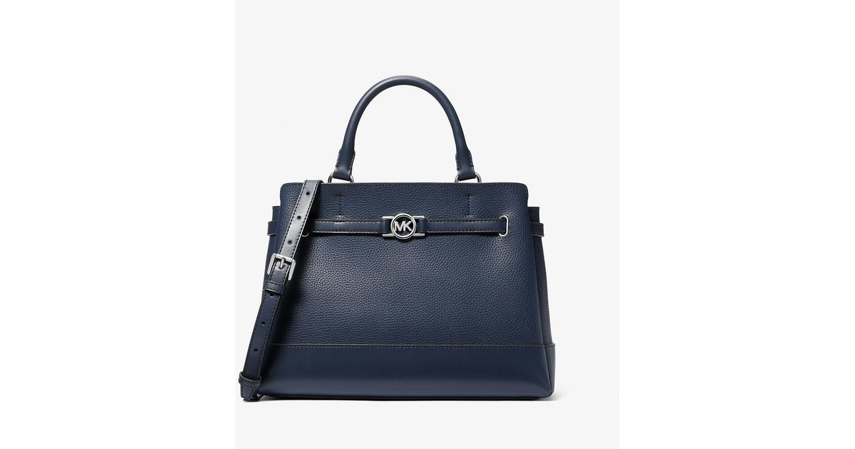 Michael Kors Outlet Mk Reed Large Pebbled Leather Satchel in Blue | Lyst UK
